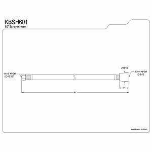Kingston Brass KBSH601 60-Inch Kitchen Side Sprayer Hose, Gray/Polished Chrome