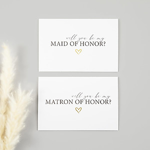 apearrie 12 Will You Be My Bridesmaid Card Set- 8 Bridesmaid Proposal Card, 2 Maid of Honor Cards, 1 Matron of Honor Card, 1 Flower Girl Card- Bridesmaid Proposal Cards with Gold Stickers