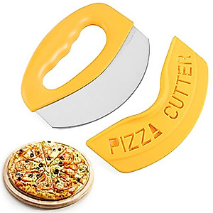 niceeshop Pizza Cutter, Pizza Knife sharp stainless steel blade, easy-to-clean and safe slicer with cover, for pizza lovers-a warm gift for mom.