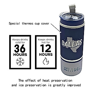 LANJAO Tumbler 20oz Straight Skinny Car Cups With Insulated Cup Sleeve Portable Handle, Sports Travel Coffee Mug, Stainless Steel, Insulated,Classic Collection Gifts for Men Women Fans