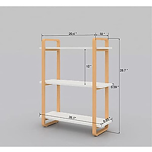 RELAHOGAR 3 Tier Solid Wood Bookshelf,Wall Mount Bathroom Towel Rack,Kitchen Organizer Shelf,Use in Living Room,Office,Kitchen,Bedroom