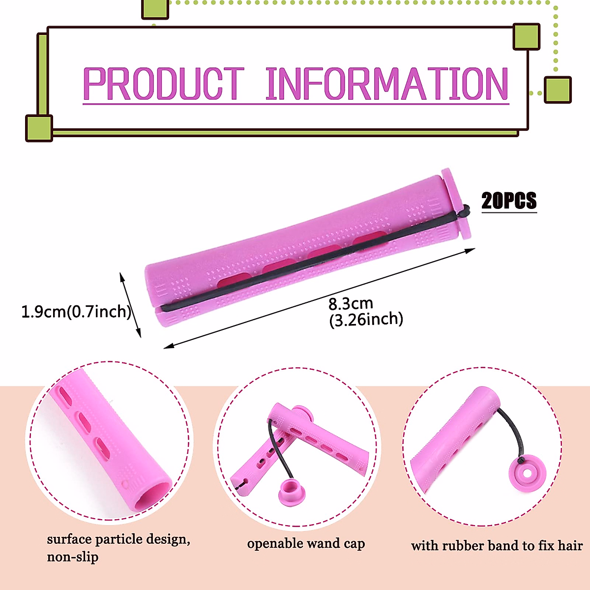 20pcs Women's Perm Rods Set for Natural Hair: 2 Sizes Cold Wave Hair Rollers for Curling and Styling All Hair Lengths - DIY Hairdressing Tools (Purple)