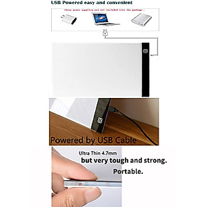 Ultra-Thin Portable A4 LED Light Box Tracer w/USB Cable Dimmable Brightness LED Artcraft Tracing Light Box Light Pad for Artists Drawing Sketching Animation Stencilling X-ray Viewing