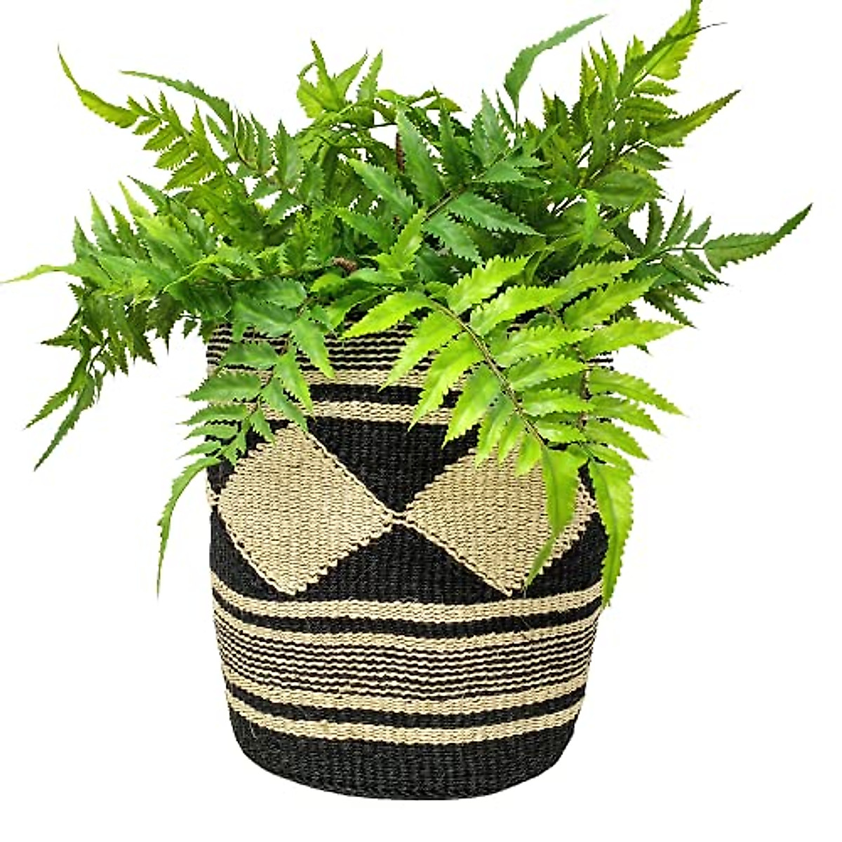 Basket planter, Round woven Basket 9&quot; x 9&quot; Ideal for Plant Pot cover, small storage, Rustic brown décor, woven basket for indoor plants