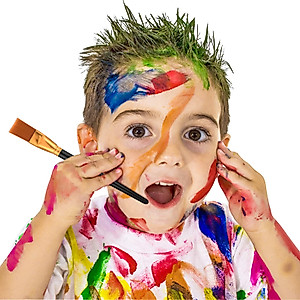 20 Pieces Paint Brushes for Acrylic Painting, Nylon Paint Brushes 1 Inch Wide Flat Paint Brushes Set for Artists Professional Amateurs Gouache & Acrylics Watercolors Gouache Inks Oil Black