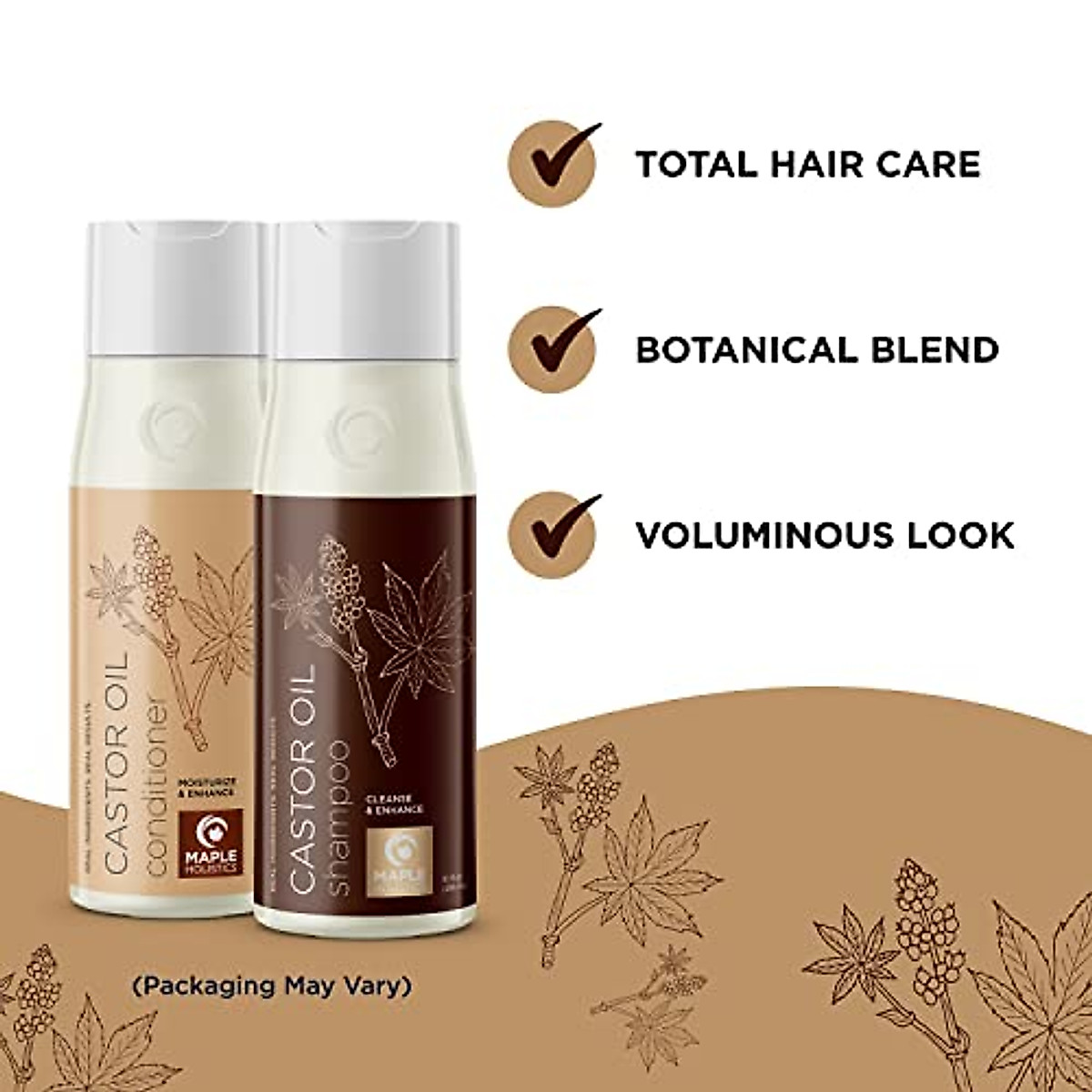 Jamaican Black Castor Oil Shampoo and Biotin Collagen Keratin Conditioner Set for Scalp Care - Sulfate-Free for Fine Hair and Dry Scalp