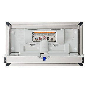 Foundations 100SSC-SM Horizontal Surface-Mounted Baby Changing Station for Commercial Restrooms, Durable Stainless Steel Design, Easy to Clean & Install, Meets All Safety Standards, Made in The USA