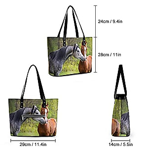 Womens Handbag White Brown Horse Leather Tote Bag Top Handle Satchel Bags For Lady