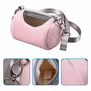 DONGKER Hamster Carrier Bag,Breathable Cylinder Small Animal Warm Outdoor Handbag with Adjustable Strap for Hamster Hedgehog Squirrel