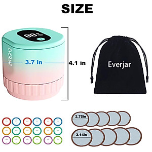 Everjar - Mason Jar Vacuum, Electric Mason Jar Vacuum Sealing Kit, 2 in 1Fully Automatic Suction Stop Food Storage Vacuum Sealer for Wide Mouth and Regular Mouth Mason Jars, Black