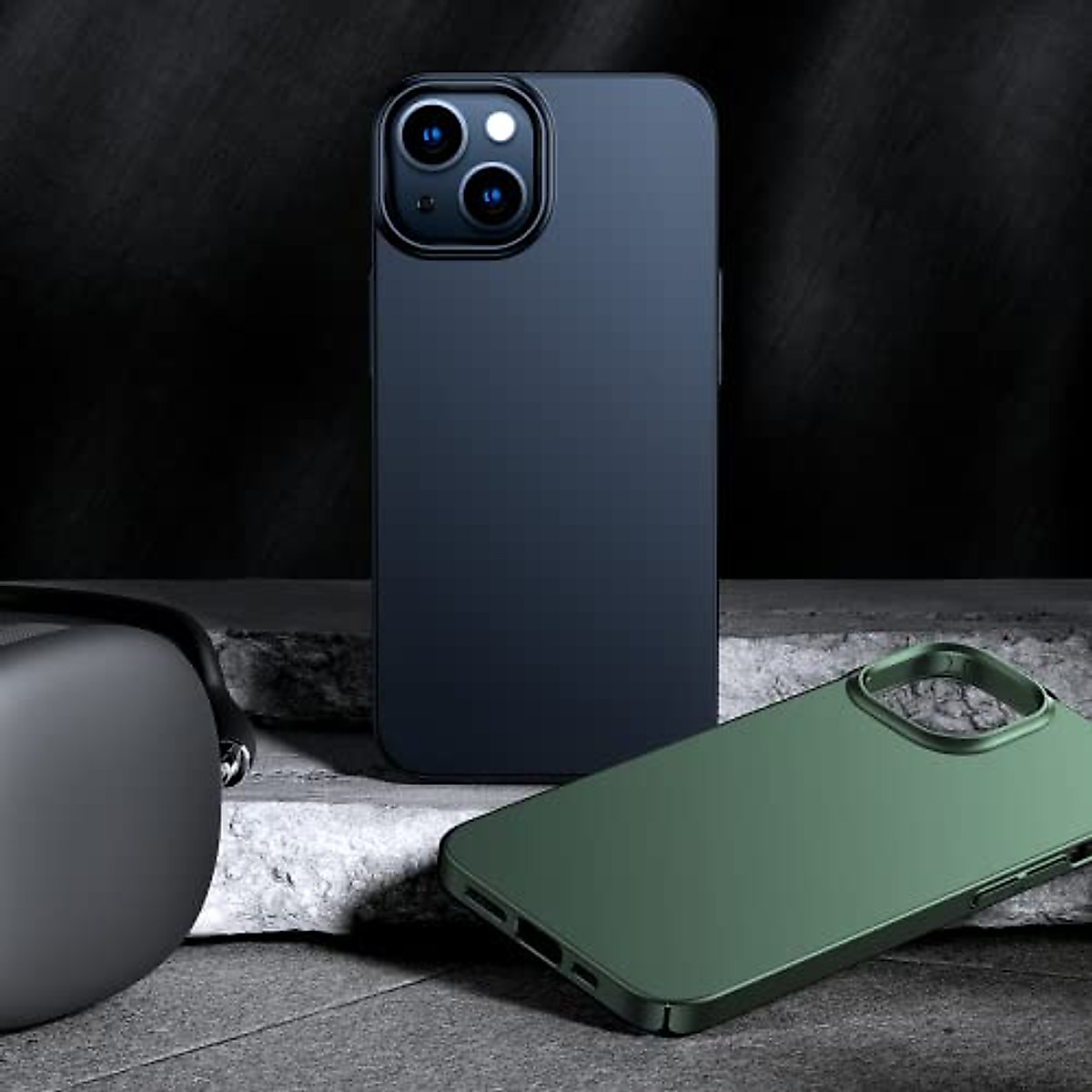 TORRAS Slim Fit for iPhone 13 Mini Case, Ultra-Thin Velvety Touch Secure Grip Case for iPhone 13 Mini Case Scratch-Resistant Slim Hard Plastic iPhone Mini 13 Case Protection Cover,Matte Black