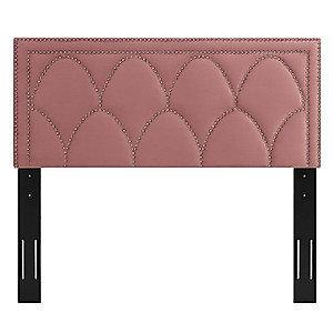 Modway Greta Channel Tufted Performance Velvet Full/Queen Headboard in Dusty Rose