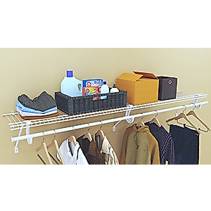 ClosetMaid 5632 Super Slide Ventilated Shelf Kit With Closet Rod, 6' by 12", White & Wire Shelf Kit with Hardware, 4 Ft. Wide, for Pantry, Closet, Laundry, Utility Storage, White Vinyl Finish