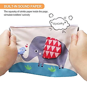Baby Mirror Tummy Time with High Contrast Soft Baby Crinkle Book, Infant Montessori Sensory Toys for Toddler 0-3-6-12 Months, Tummy Time Floor Mirror for Newborn Brain Development, as Girl Boy Gifts