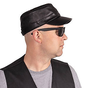 Casual Outfitters Solid Genuine Lambskin Leather Cap