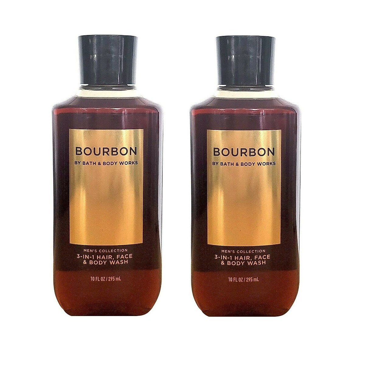 Bath and Body Works For Men Bourbon 3-in-1 Hair, Face & Body Wash - Value Pack lot of 2 - Full Size (Freshwater)