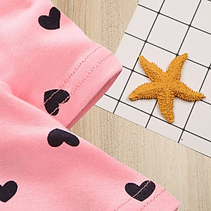 MH-Lucky Baby Girl Clothes Infant Outfits Set 2 Pieces with Long Sleeved Tops + Pants (2-3 T, Pink-Black)