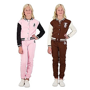 Star Ride Sweet Butterfly Girls 4-Piece Fleece Active Hoodie and Athletic Jogger Sweatpants and Sweatshirt Kids Clothing Set