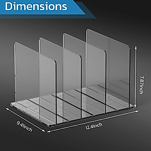 frtzal Purse Organizer for Closet, Shelf Dividers for Closet Organization Adjustable Plastic Handbag Organizers for Closets Purse Storage Organizer (4 layers Tra)