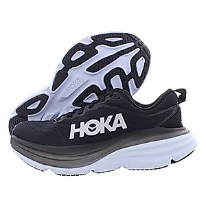 HOKA ONE ONE Bondi 8 Womens Shoes Size 7, Color: Black/White