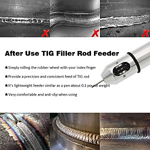 TIG Pen Finger Feeder Welding Rod Holder 1.0-3.2mm (1/32''-1/8'') Welding Wire Pencil Filler TIG-Pen Welding Feed Stick Holder Weld Filler Metal Tool Welder Accessories (Silver TIG-PEN PK-1)
