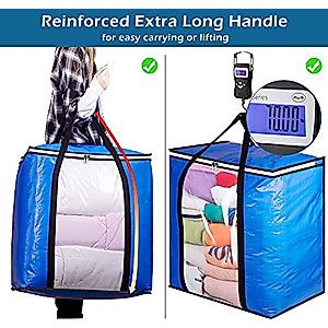 MISSLO Waterproof Large Blanket Storage 106L Heavy Duty Moving Bags with Zippers and Reinforced Handles for Comforter, Pillow, bedding, Quilt, Duvet, Carrying, Travelling, College Dorm, Clothes Organizer Pack Supplies 3 Packs