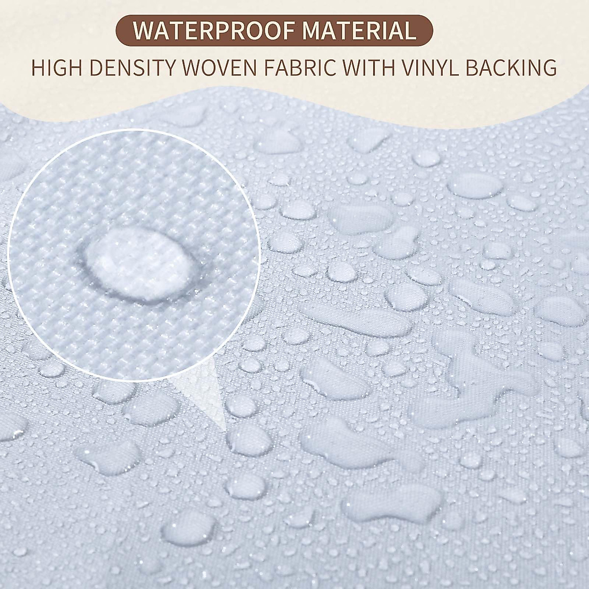 HOMBYS Outdoor Daybed Cushion Cover,Outdoor Round Bed Cushion Cover,Replacement Sunbed Cushion Cover with Drawstring,Patio DayBed Mattress Cover,Cover ONLY,Light Grey