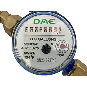 DAE AS200U-75 Water Meter, 3/4" NPT Couplings, Measuring in Gallons