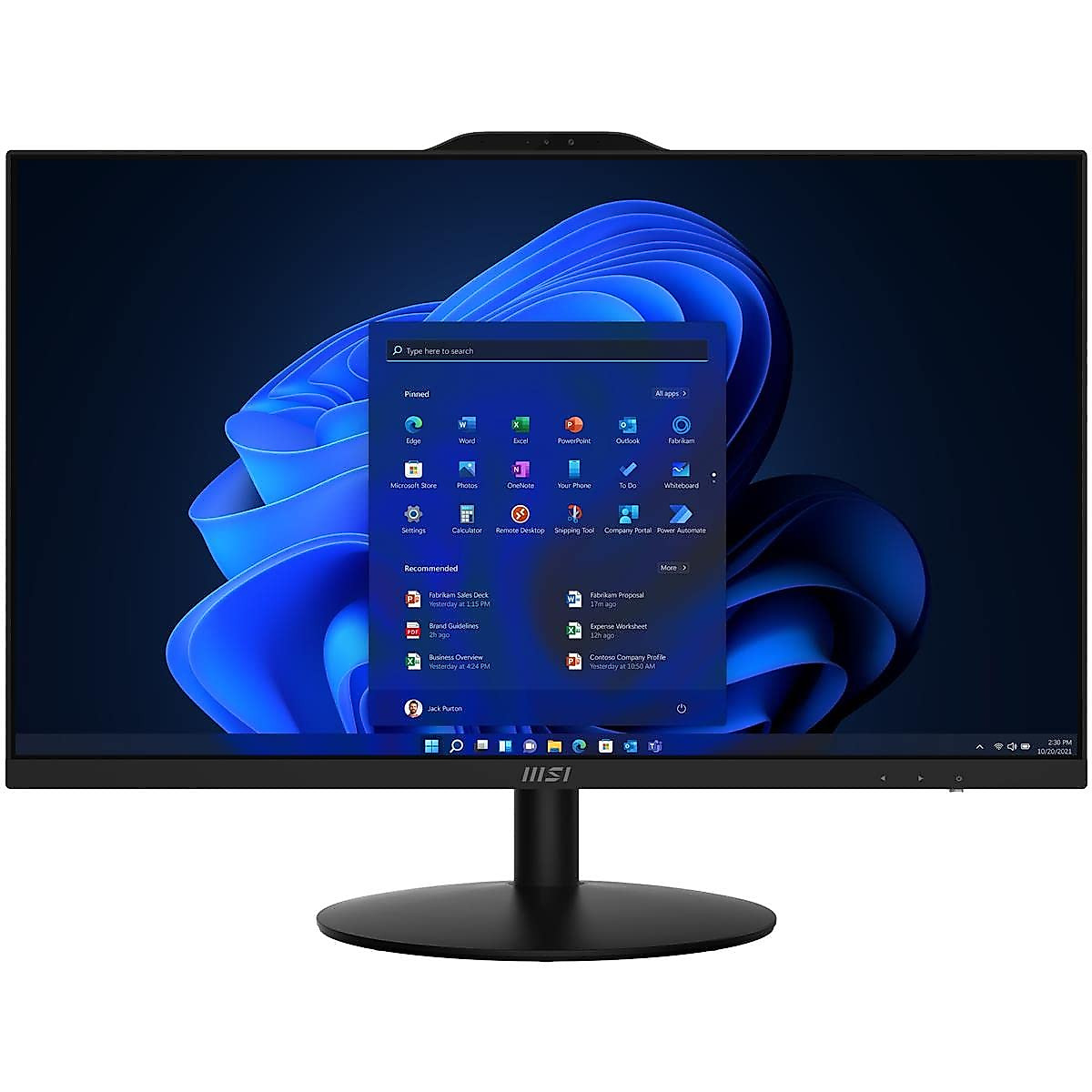 MSI PRO AP272 AIO Desktop, 27" FHD IPS-Grade LED, Intel Core i5-12400, 8GB Memory, 250GB SSD, WiFi 6, BT 5.1, Black, 3-YR Warranty, Windows 11 PRO (12M-032US)