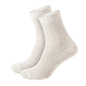 Special Thin Breathable Organic Linen Socks for Men, Pack of 5 (9-11)