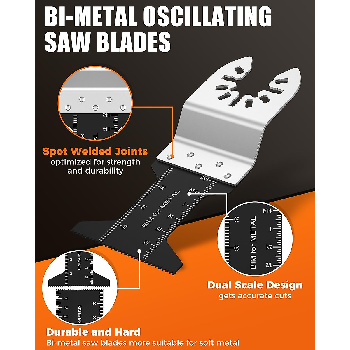 Kyoffiie 60Pcs Oscillating Tool Blades, Universal Metal Wood Plastic Multitool Blades Quick Release Saw Blades Compatible with Fein Multimaster, Milwaukee, Makita, Bosch, Dewalt, Ryobi, Craftsman