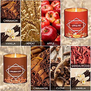 Fall Candle Set, Fall Scented Candles for Home, 4 Pack 36oz Soy Autumn Candles, Fall Gifts for Women, Fall Scents of Spiced Pumpkin/Cinnamon Clove/Apple Pie/Hello Fall