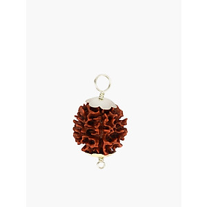 Petrichor Original 5 Faced Rudraksha Bead with Silver Capping (5 Mukhi with Certificate)