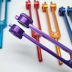 Chakra Tuning Forks Set - Multicoloured 7 Chakra and 1 Soul Purpose Weighted Tuning Forks with Exquisite Aluminum Case.