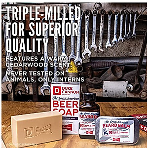 Duke Cannon Supply Co. Big Ass Brick of Soap - Superior Grade, Large Men's Soap Made with Budweiser, All Skin Types, Masculine Cedarwood Scent, 10 oz