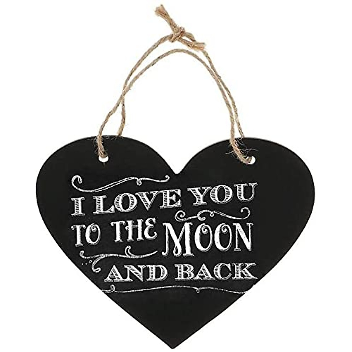 8.6 x 7 InchHanging Wooden Blackboard Erasable Message Chalkboard with String for Signs, Weddings, Parties, Home, Garden Decorations,3 Pcs (Heart Shaped)