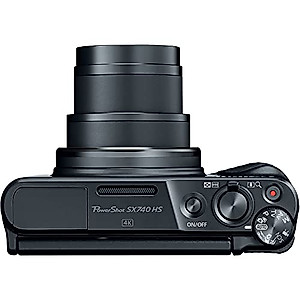 Canon PowerShot SX740 HS Digital Camera (Black) (2955C001), 2 x 64GB Memory Card, 3 x NB13L Battery, Corel Photo Software, Charger, Card Reader, LED Light, Soft Bag + More (Renewed)
