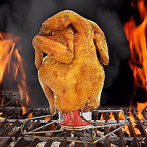 RTT Beer Can Chicken Holder Foldable Smoker Accessory Perfectly Roasted Chicken Every Time!