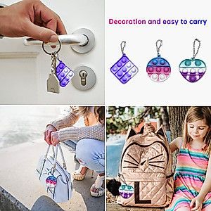 108 PCS Mini Pop Keychain Fidget Toys,3 Shape Pop Fidget Toys Its Party Favors Kids Toys Fidgets Packs Sensory Toys Stress Toys Party Gift,Push Mini Pop Keychain Bulk