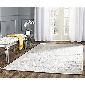 SAFAVIEH Adirondack Collection Area Rug - 9' x 12', Ivory & Silver, Modern Ombre Design, Non-Shedding & Easy Care, Ideal for High Traffic Areas in Living Room, Bedroom (ADR113B)