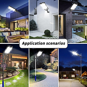 TEXTHELL 60W LED Solar Street Light Motion Sensor 9000LM, Dusk to Dawn Solar Flood Lights Outdoor, IP65 Waterproof Solar Security Lights, Solar Lights for Outside Garden Yard Path