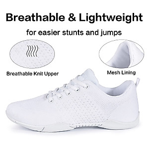 CADIDL Cheer Shoes Women White Cheerleading Shoes for Girls & Youth 7 (M) US