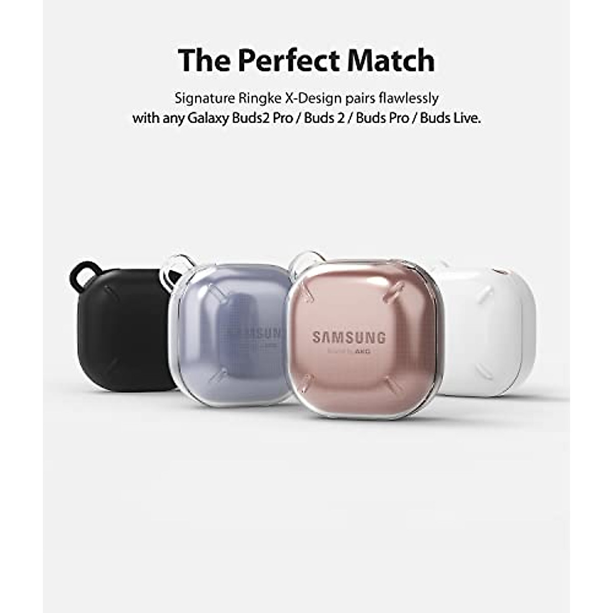Ringke Slim-X Compatible with Samsung Galaxy Buds 2 Pro Case, Galaxy Buds 2 Case, Galaxy Buds Pro Case, and Galaxy Buds Live Case, Protective Sturdy Solid Cover for Galaxy Buds2 Pro - Clear