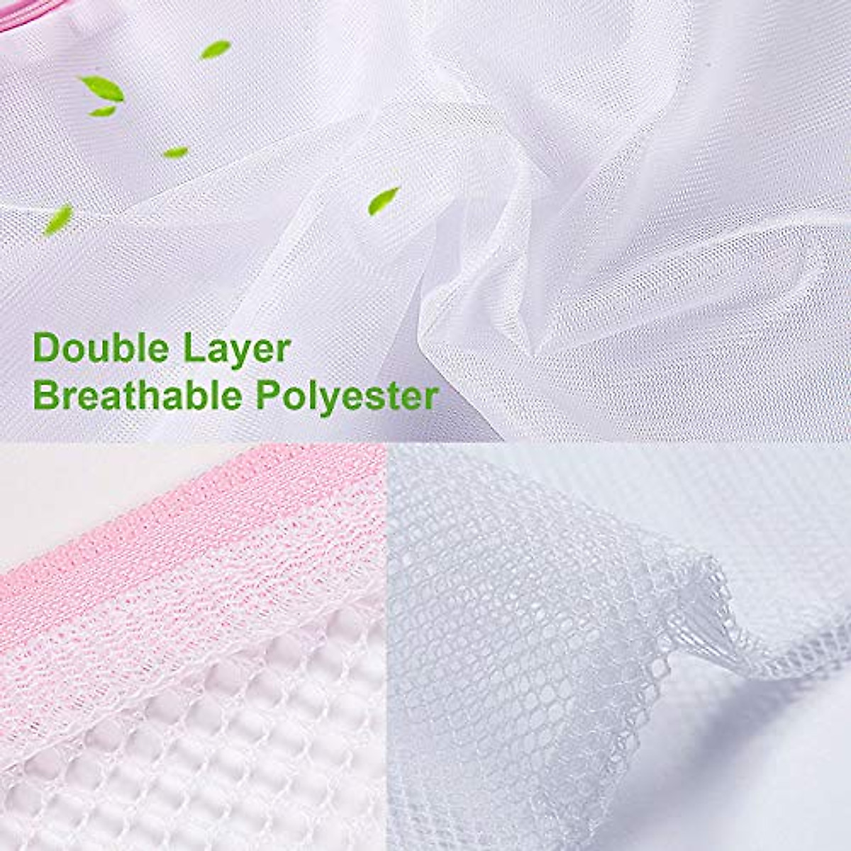 OTraki Bra Wash Bags for Lingerie 6 Pack Mesh Delicates Zipper Laundry Bag for Women College Girl Underwear Socks Silk Stockings Washing Machine Net Protector White