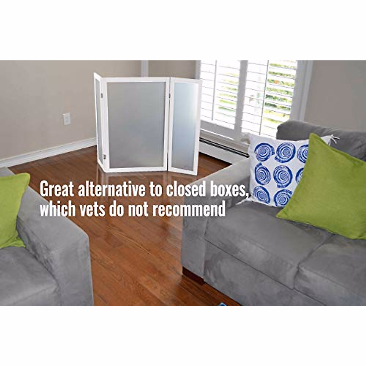 PetFusion ModestCat Litter Box Privacy Screen (3' Tall; 4' Wide, White). Cat Litter Box Furniture Best for Your Cat's Health