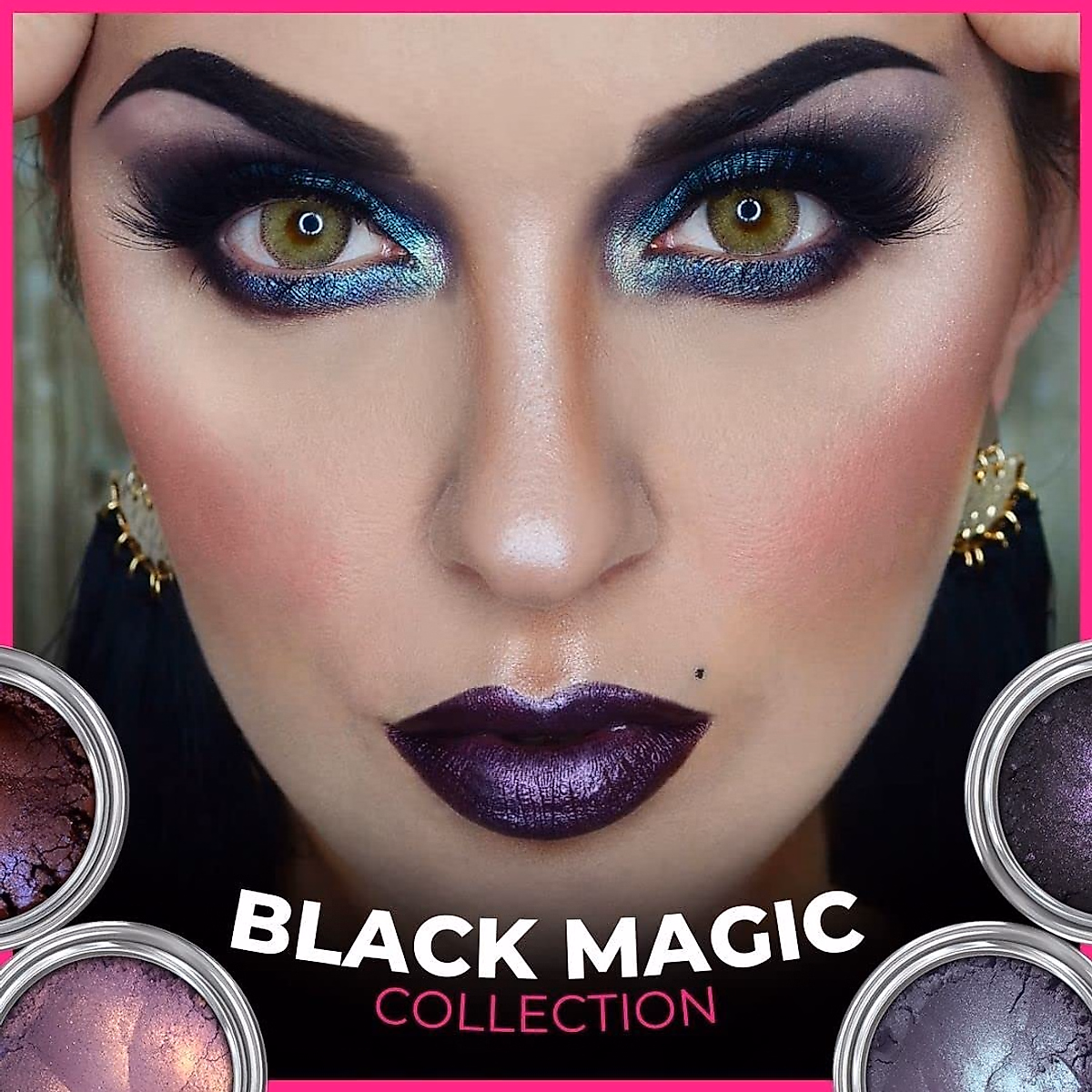 Concrete Minerals Eyeshadow, Longer-Lasting With No Creasing, 100% Vegan and Cruelty Free, Loose Mineral Powder, Handmade in USA (Black Magic)