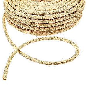 Amazon Basics Natural Fiber Twisted Sisal - 1/4 Inch x 50 Foot (6mm x 15m), Natural