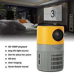 ciciglow Mini Projector, 1080P HD Projector,Outdoor Movie Projector, 30000 Hours Multimedia Home Theater Movie Projector,Compatible with HDMI,USB,AV,Laptop,DVD