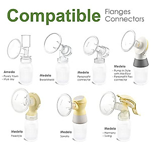 Maymom Breast Pump Bottle Compatible with Medela Pump in Style MaxFlow, Freestyle, Swing Maxi Pump, Maymom Breastshields; Compatible with Ameda MYA Joy, Finesse and Purely Yours Pumps; 8pc/pk