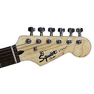 Fender Squier 24-Inch Short Scale Strat Pack - Transparent Blue Bundle with Frontman 10G Amplifier, Instrument Cable, Strap, Picks, Online Lessons, and Austin Bazaar Instructional DVD